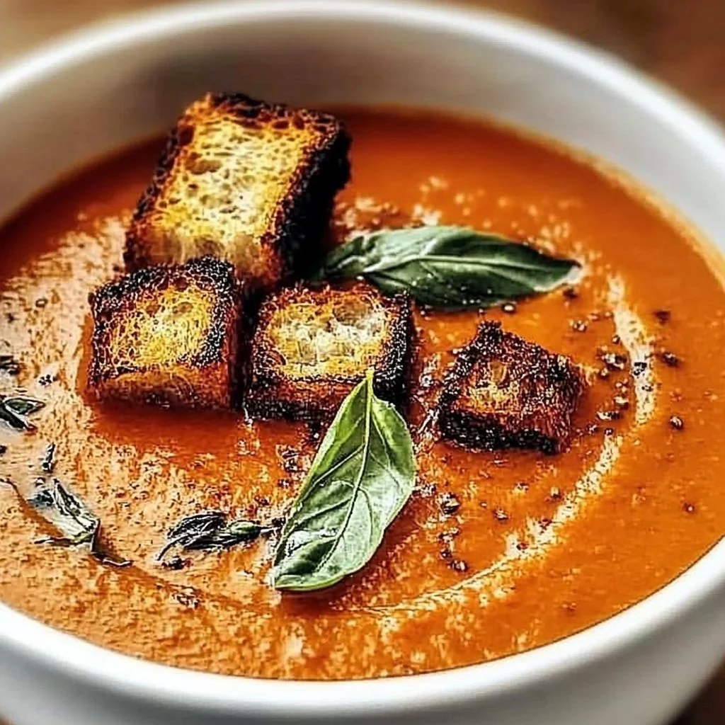 Roasted Tomato Basil Soup Irresistible recipe